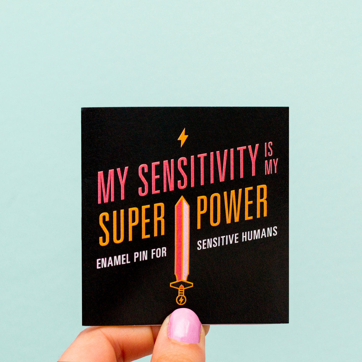 Super Sensitive Human Enamel Pin – My Feelings Shop